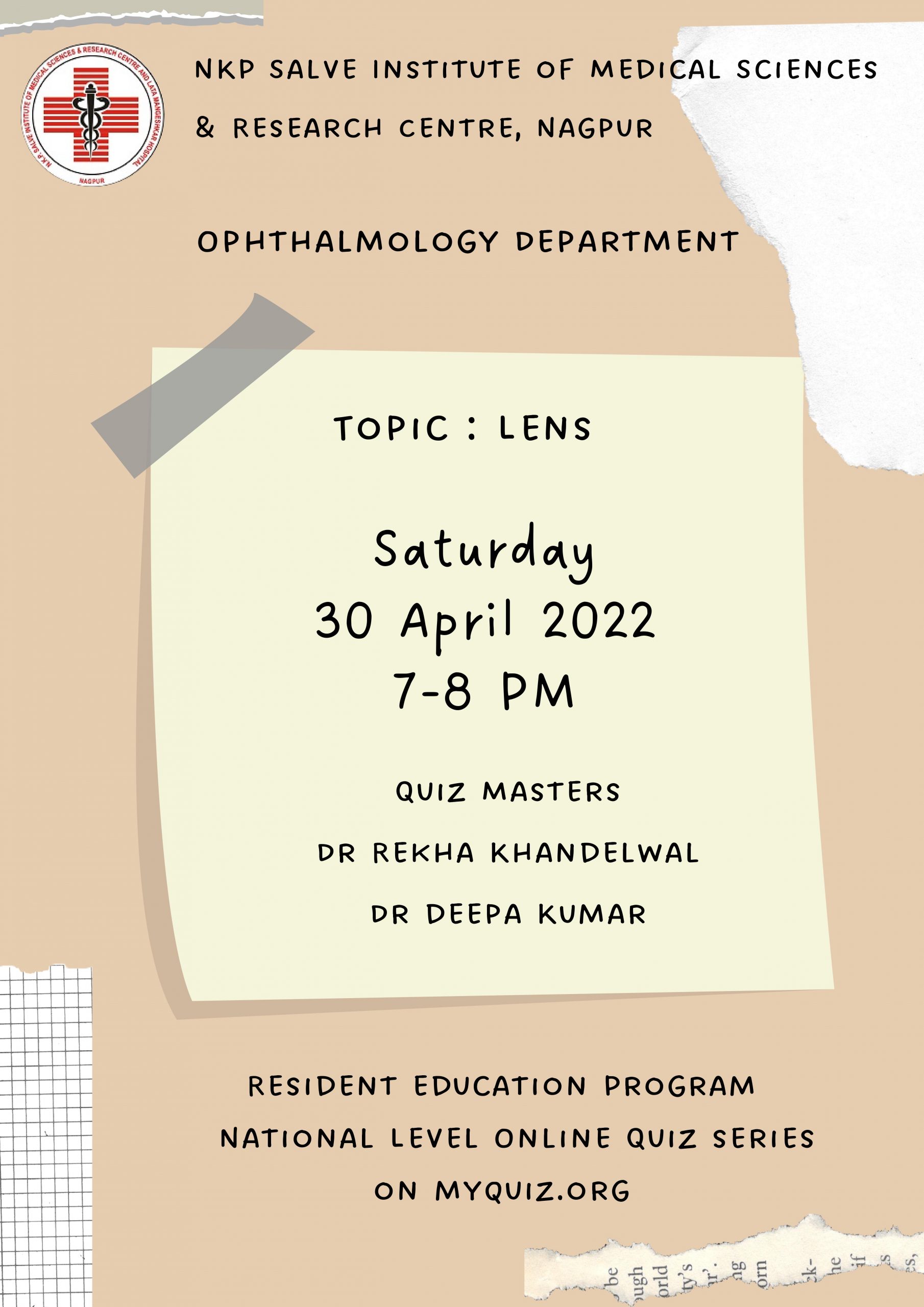 Resident education Program National Level Online Quiz series on myquiz.org – NKPSIMS